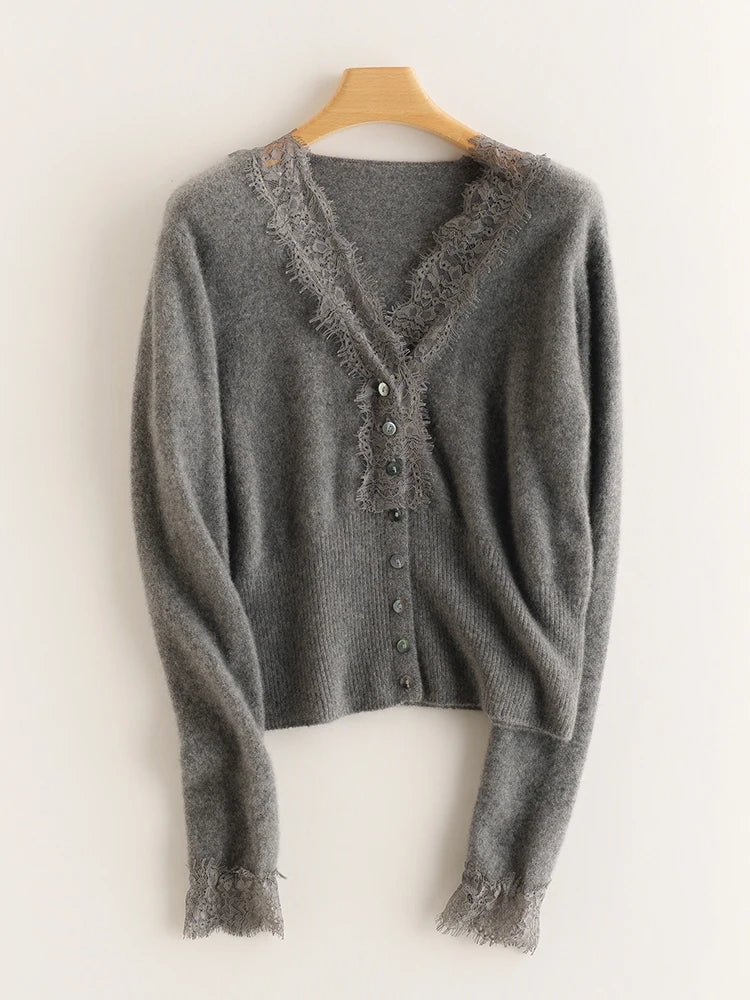 Aurora Cardigan in Pizzo – BOZZI LUSSO